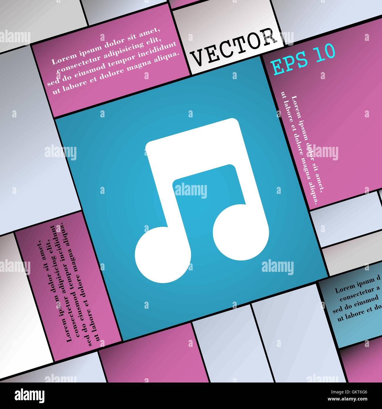 Music note icon sign. Modern flat style for your design. Vector Stock ...