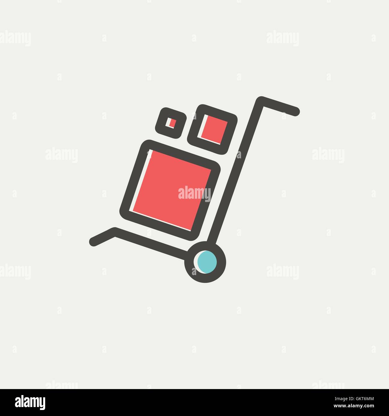 Trolley with boxes thin line icon Stock Vector Image & Art - Alamy