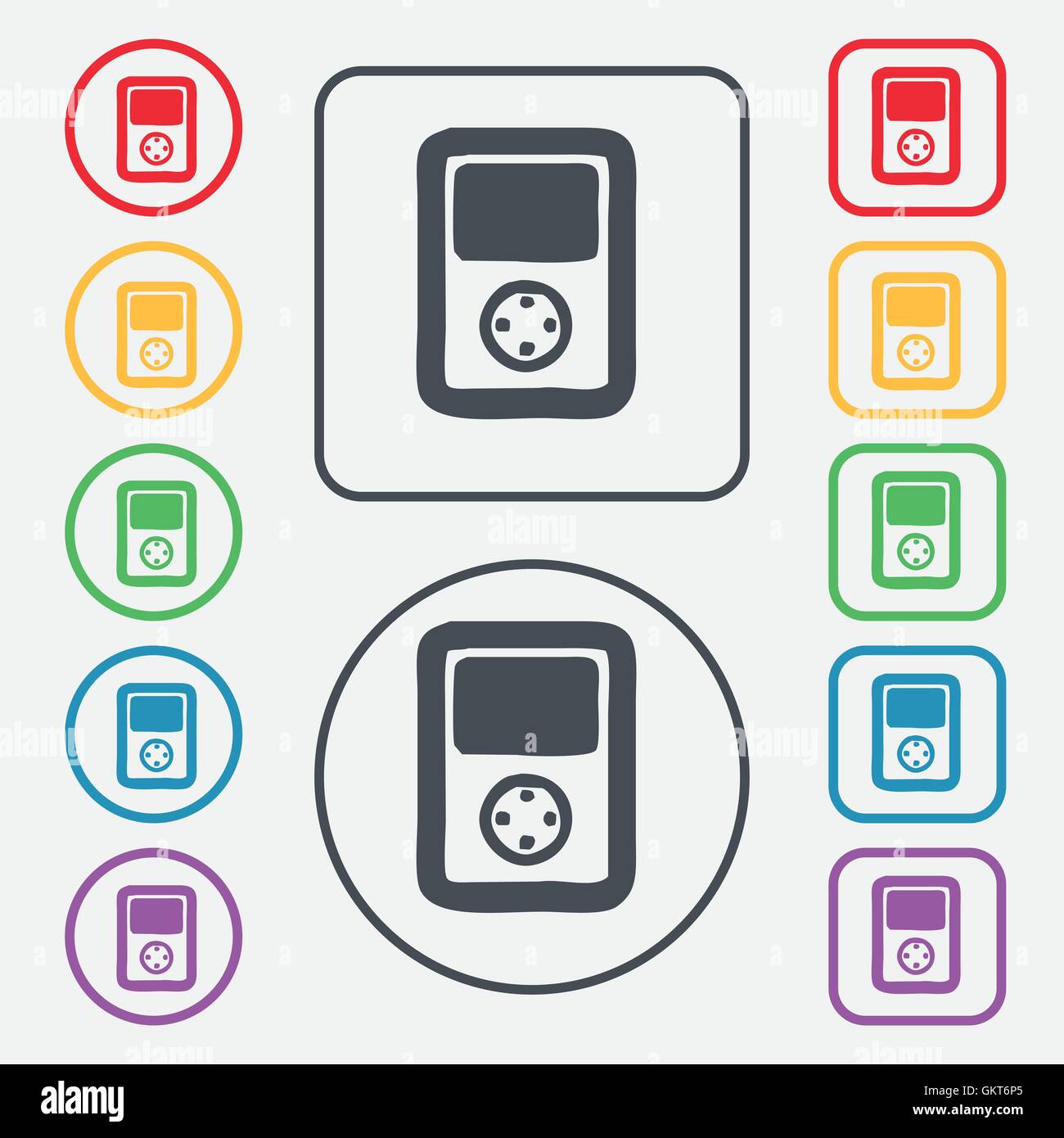 Tetris, video game console icon sign. symbol on the Round and square ...