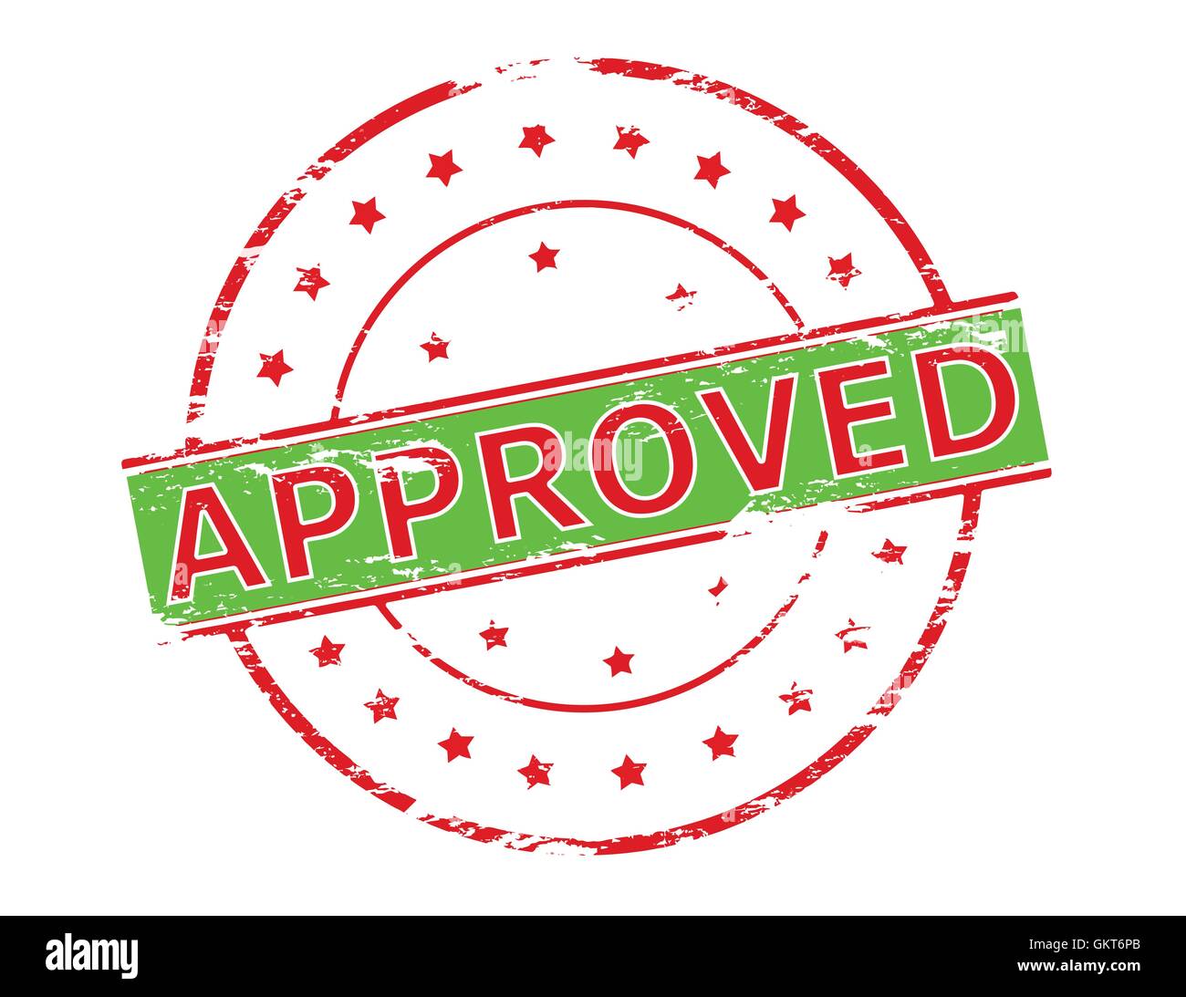 Grunge green approved word Cut Out Stock Images & Pictures - Alamy