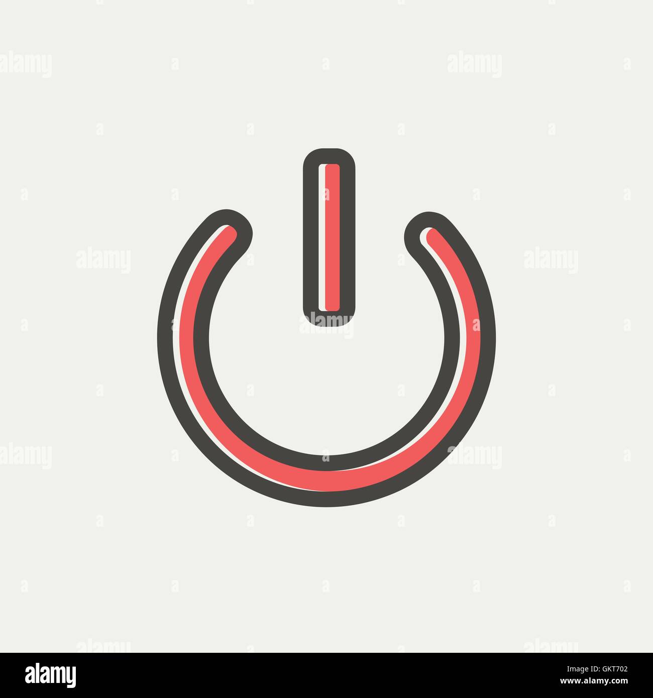 Power start button thin line icon Stock Vector Image & Art - Alamy