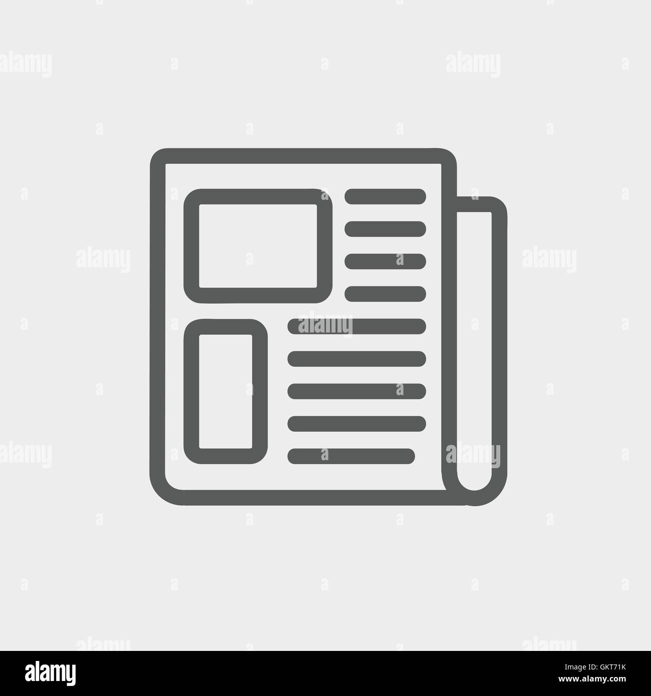 Newspaper thin line icon Stock Vector Image & Art - Alamy