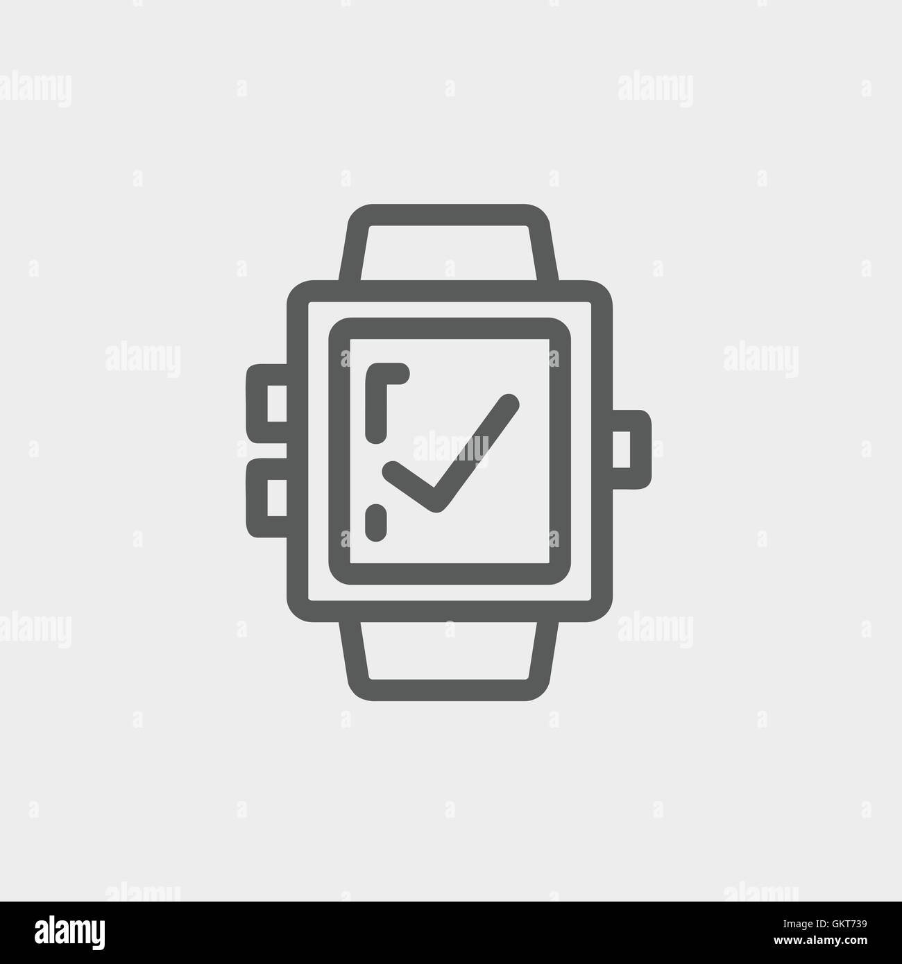 Smartwatch with check sign thin line icon Stock Vector Image & Art - Alamy