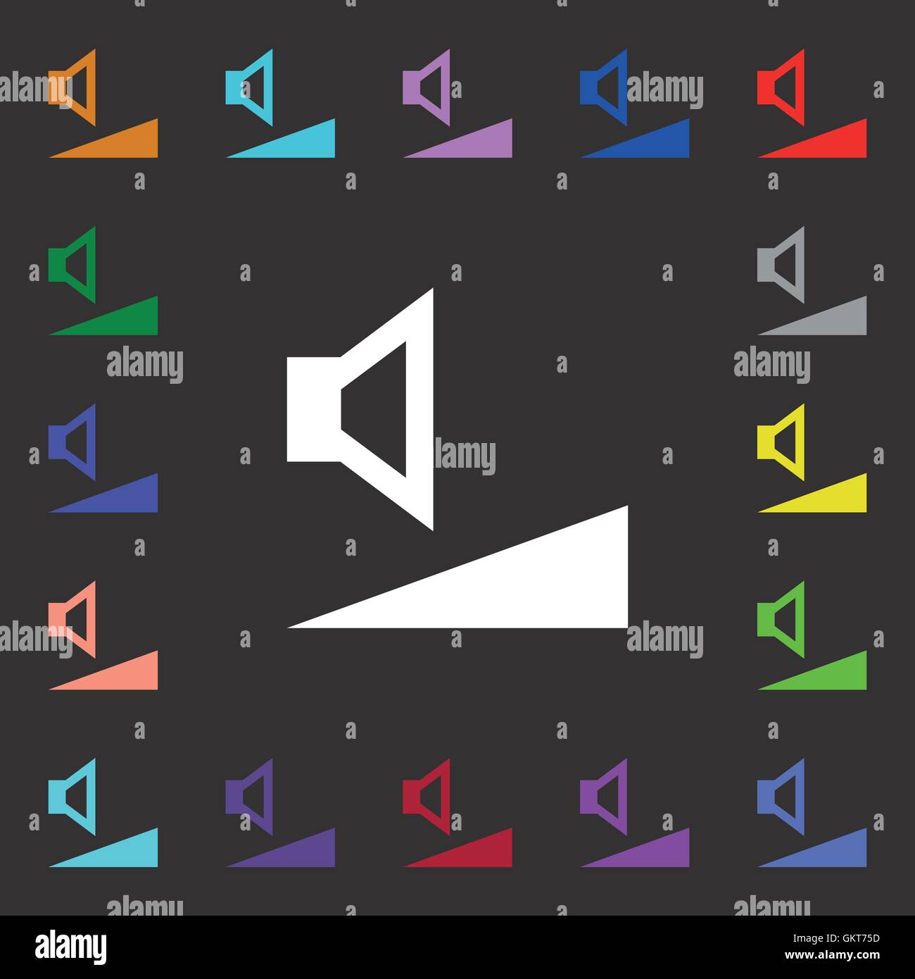 volume, sound icon sign. Lots of colorful symbols for your design ...