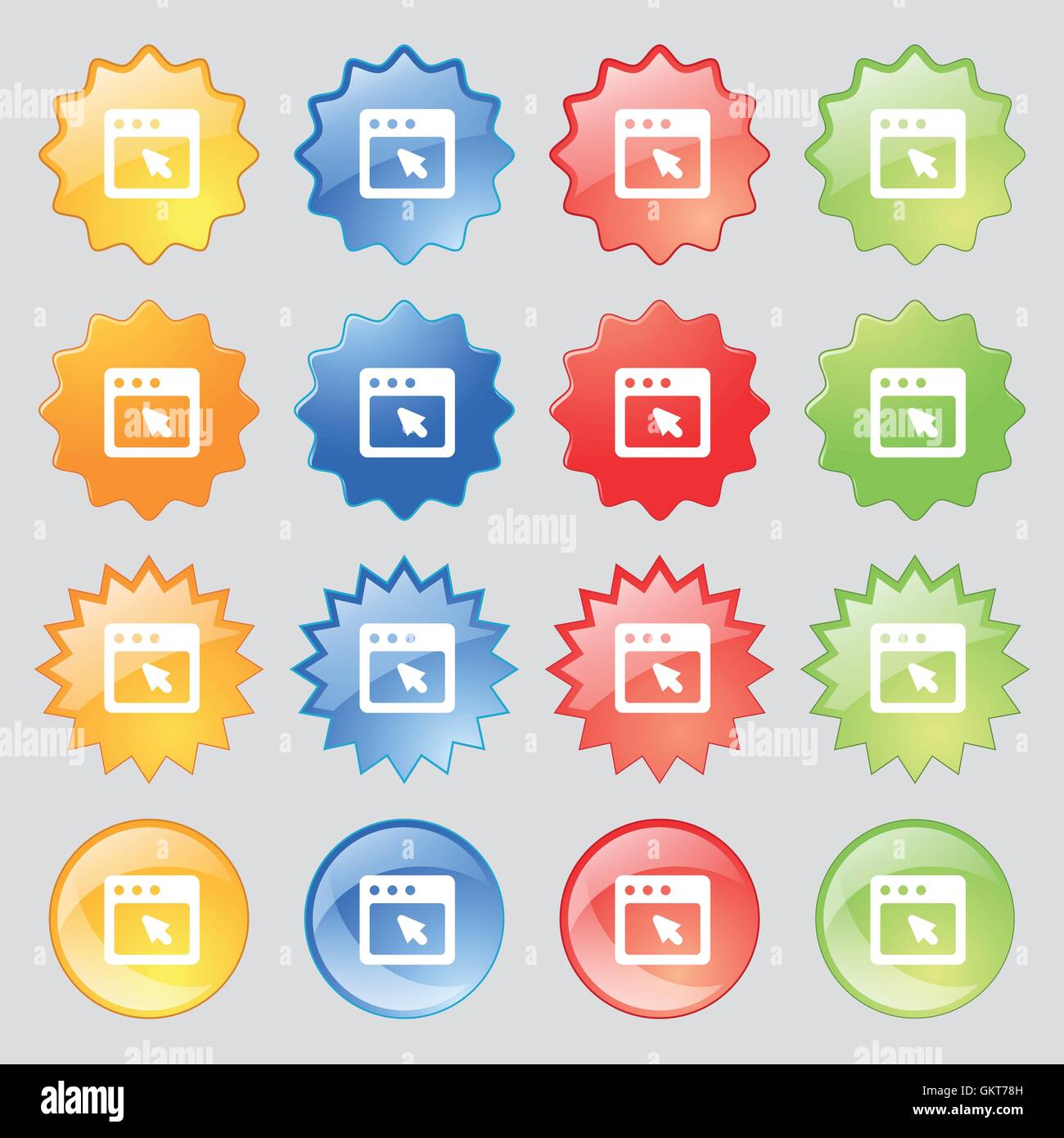the dialog box icon sign. Set from fourteen multi-colored glass buttons ...