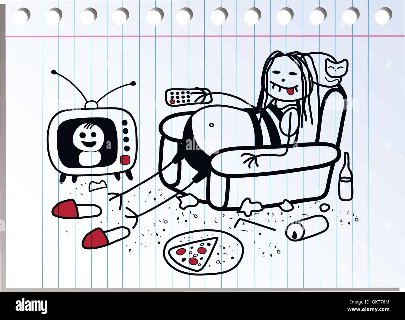 Funny picture on the notebook sheet in line Stock Vector Image & Art ...