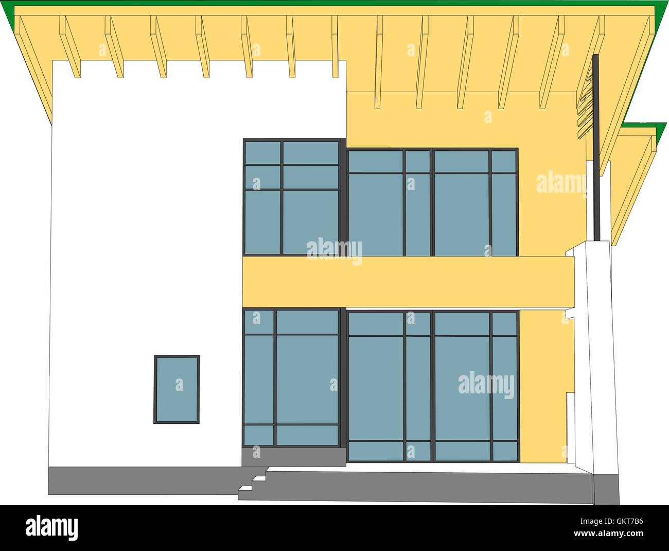 White house with big windows Stock Vector Image & Art - Alamy