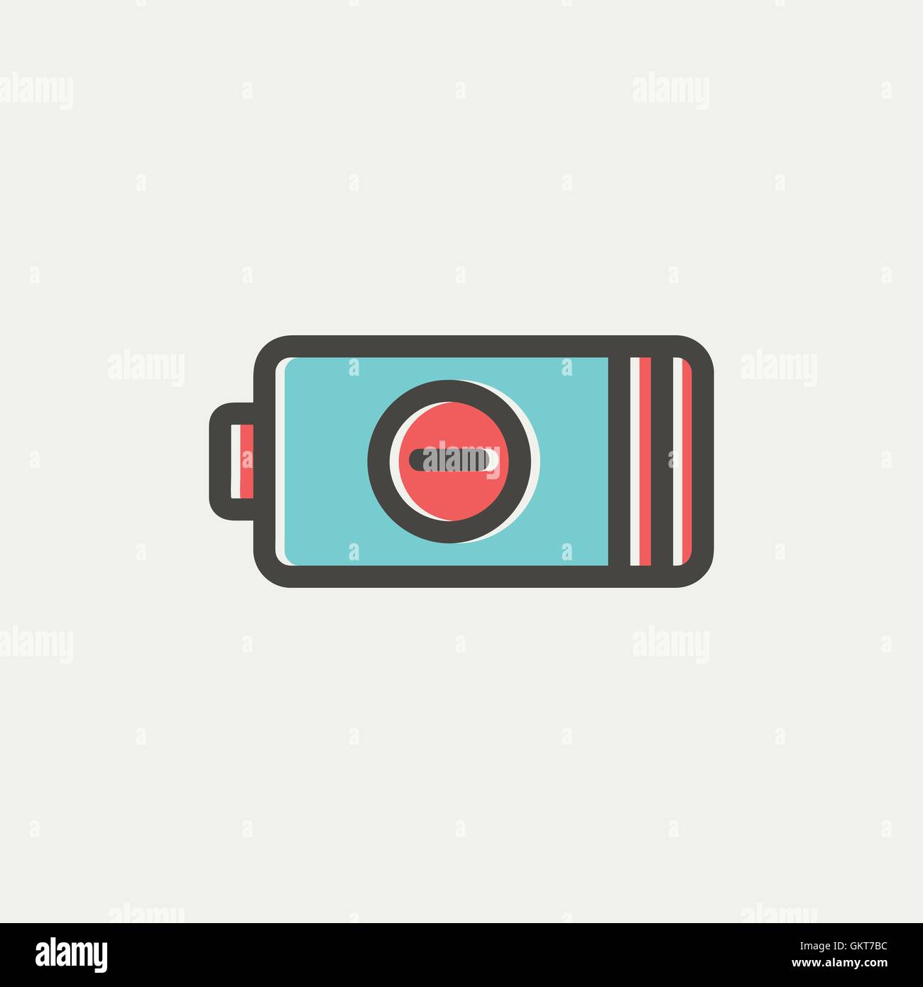 Negative power battery thin line icon Stock Vector Image & Art - Alamy