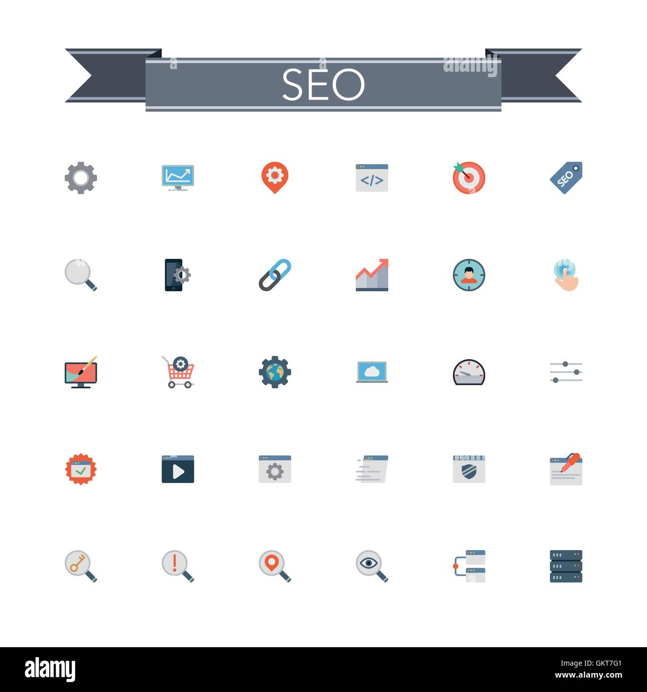 Seo promotion icons set Cut Out Stock Images & Pictures - Alamy