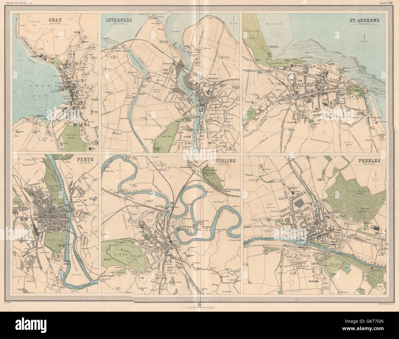 SCOTTISH TOWNS Oban Inverness St. Andrews Perth Stirling Peebles. LARGE ...