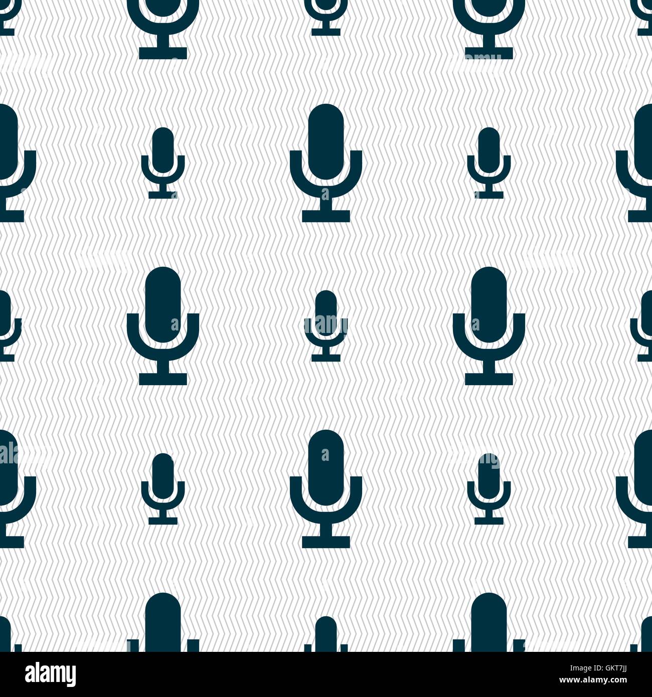 microphone icon sign. Seamless pattern with geometric texture. Vector ...