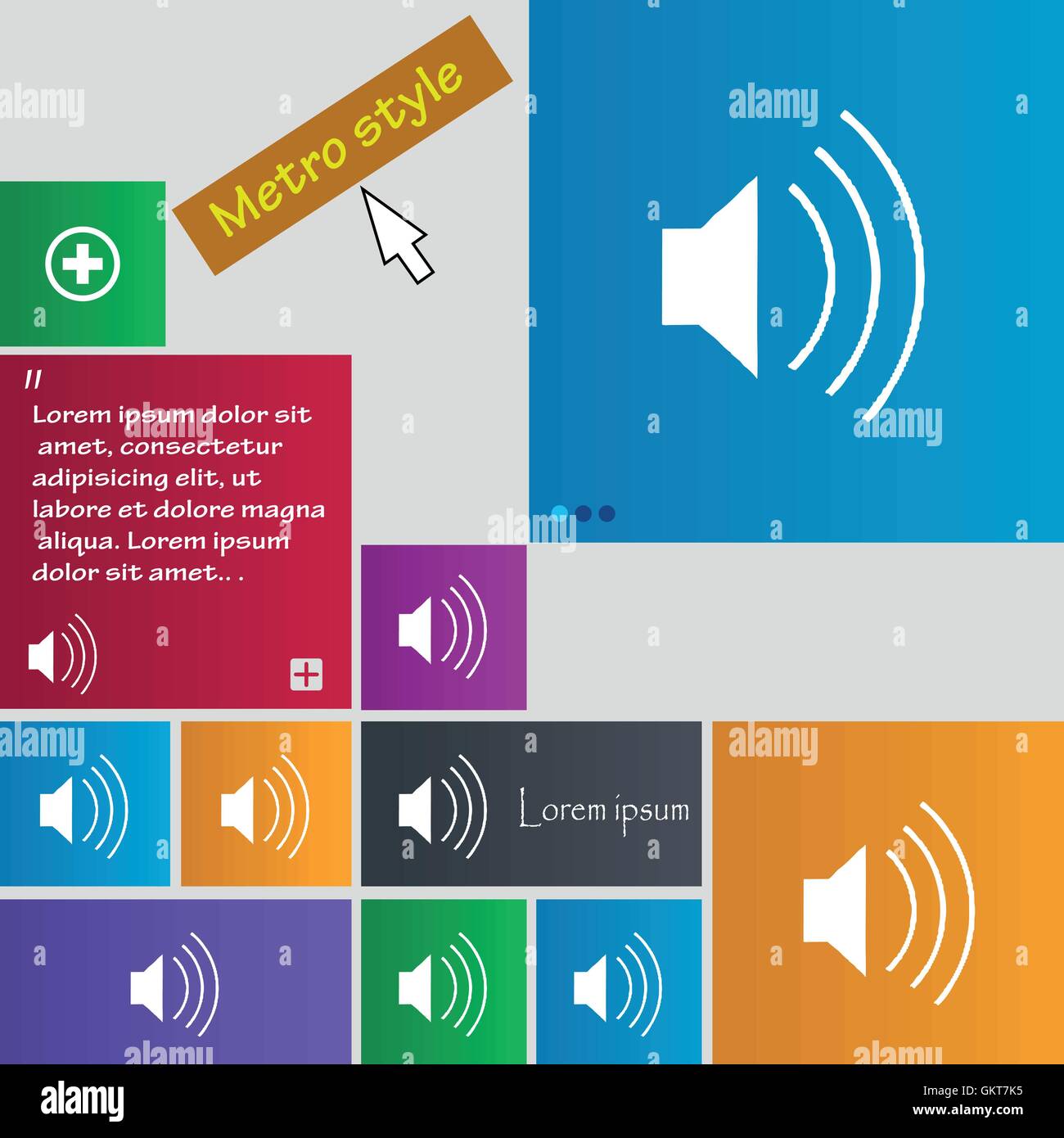 Volume Sound Icon Sign Buttons Modern Interface Website Buttons With Cursor Pointer Vector