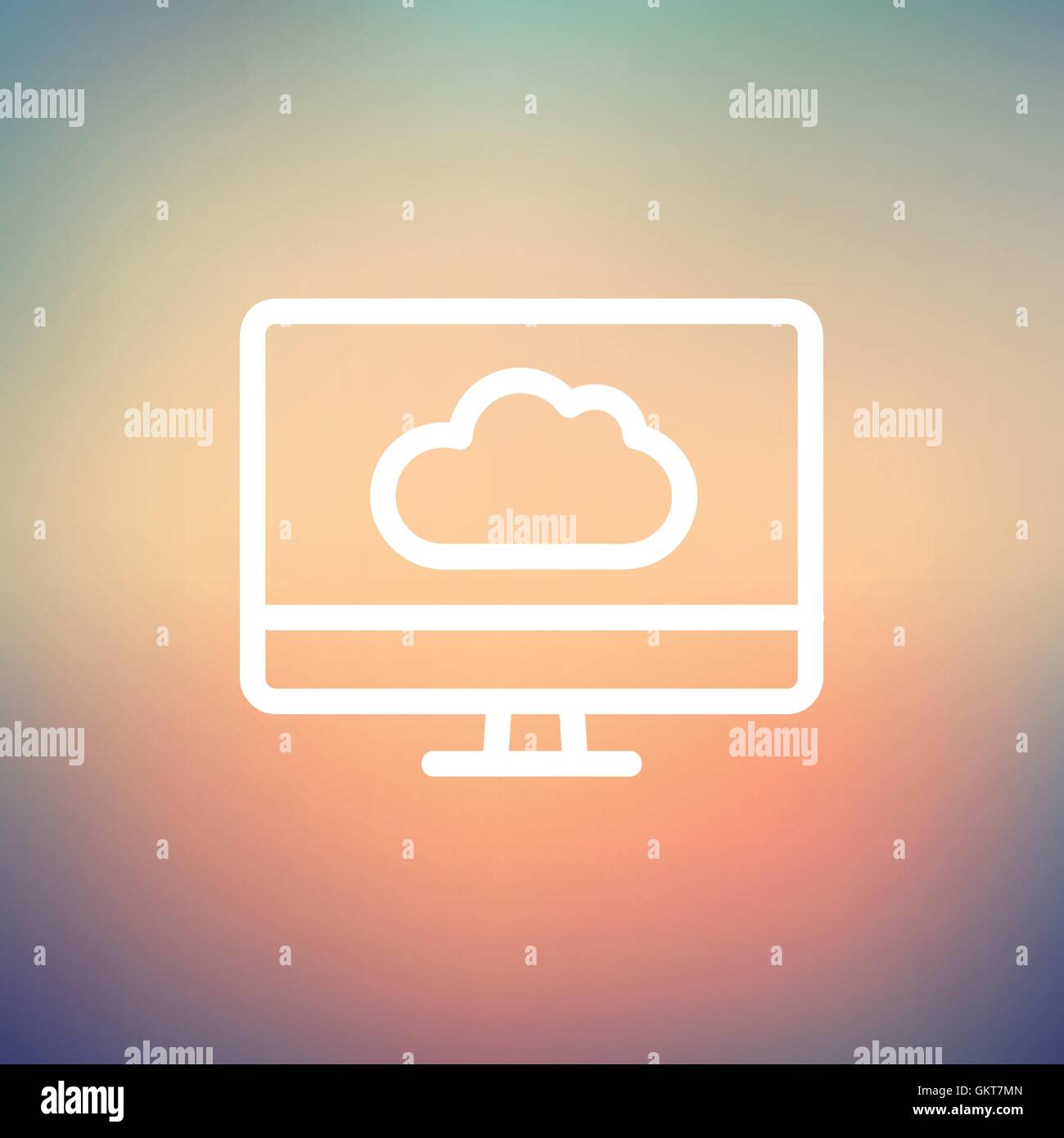 Cloud computing thin line icon Stock Vector Image & Art - Alamy