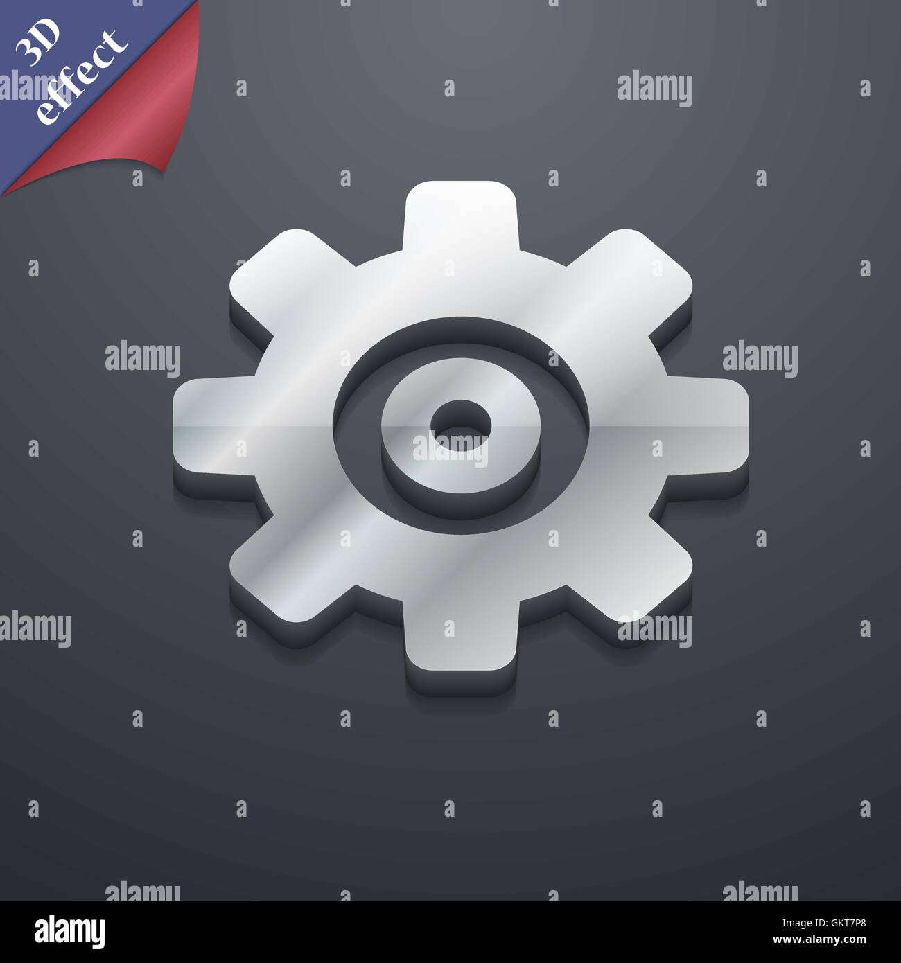 Cog settings, Cogwheel gear mechanism icon symbol. 3D style. Trendy ...
