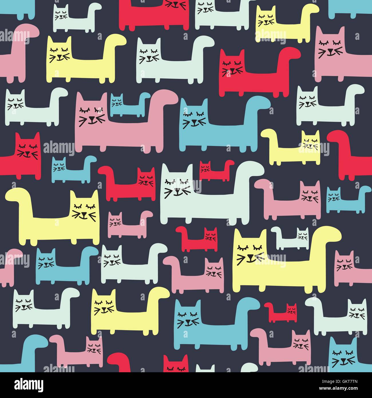 seamless pattern with cats Stock Vector Image & Art - Alamy