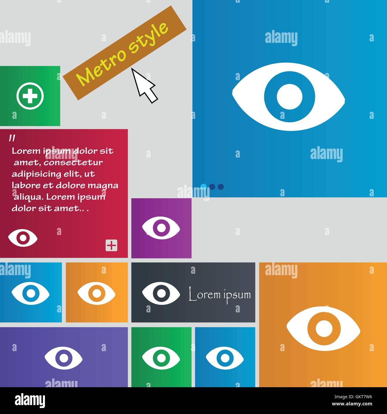 sixth sense, the eye icon sign. buttons. Modern interface website ...