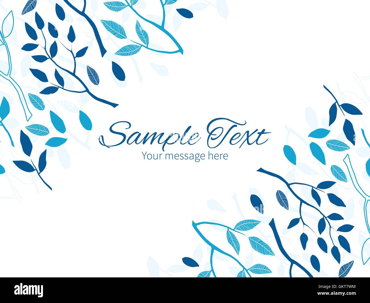 Vector blue forest horizontal double corners frame invitation te Stock ...