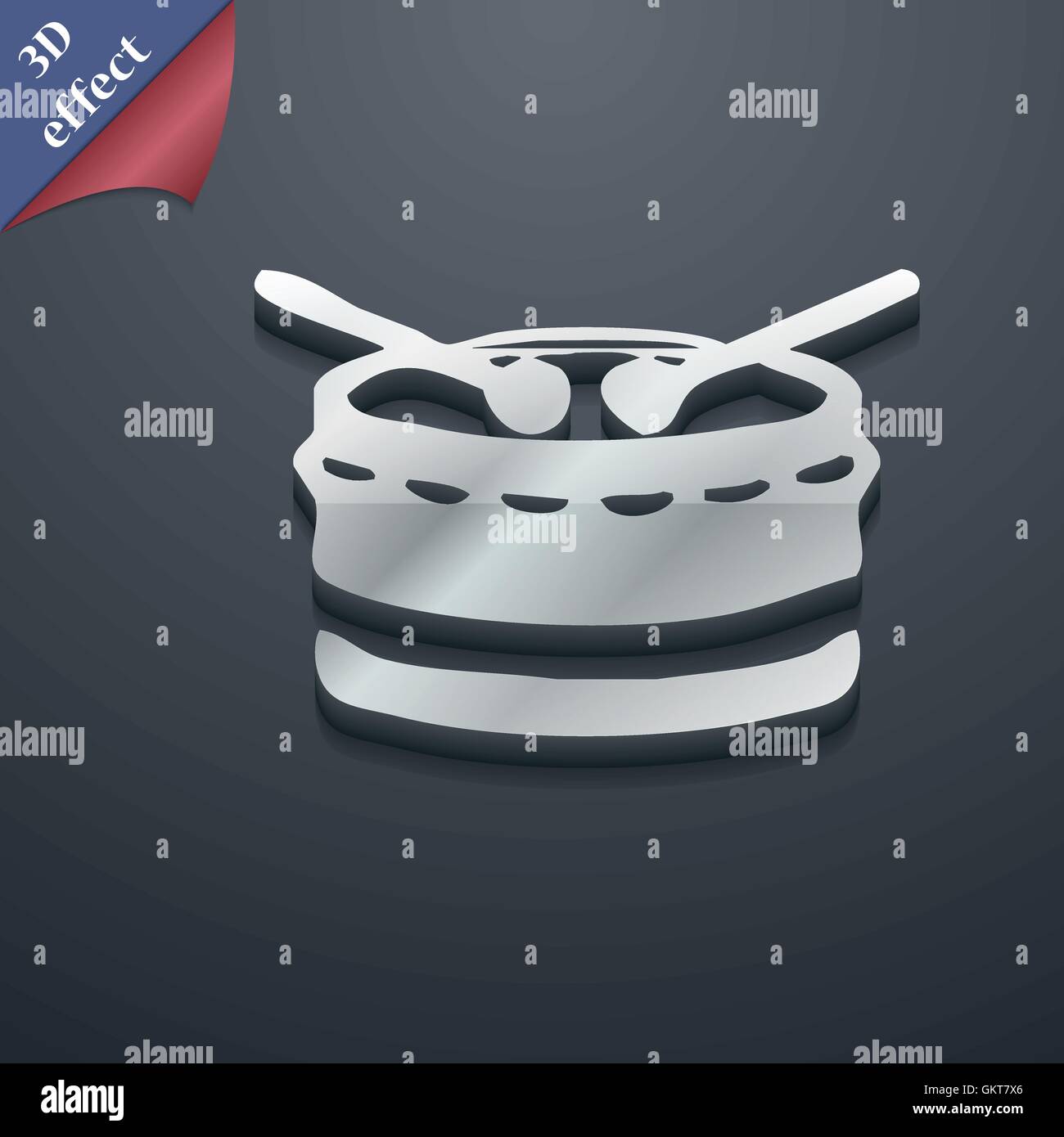 drum icon symbol. 3D style. Trendy, modern design with space for your ...