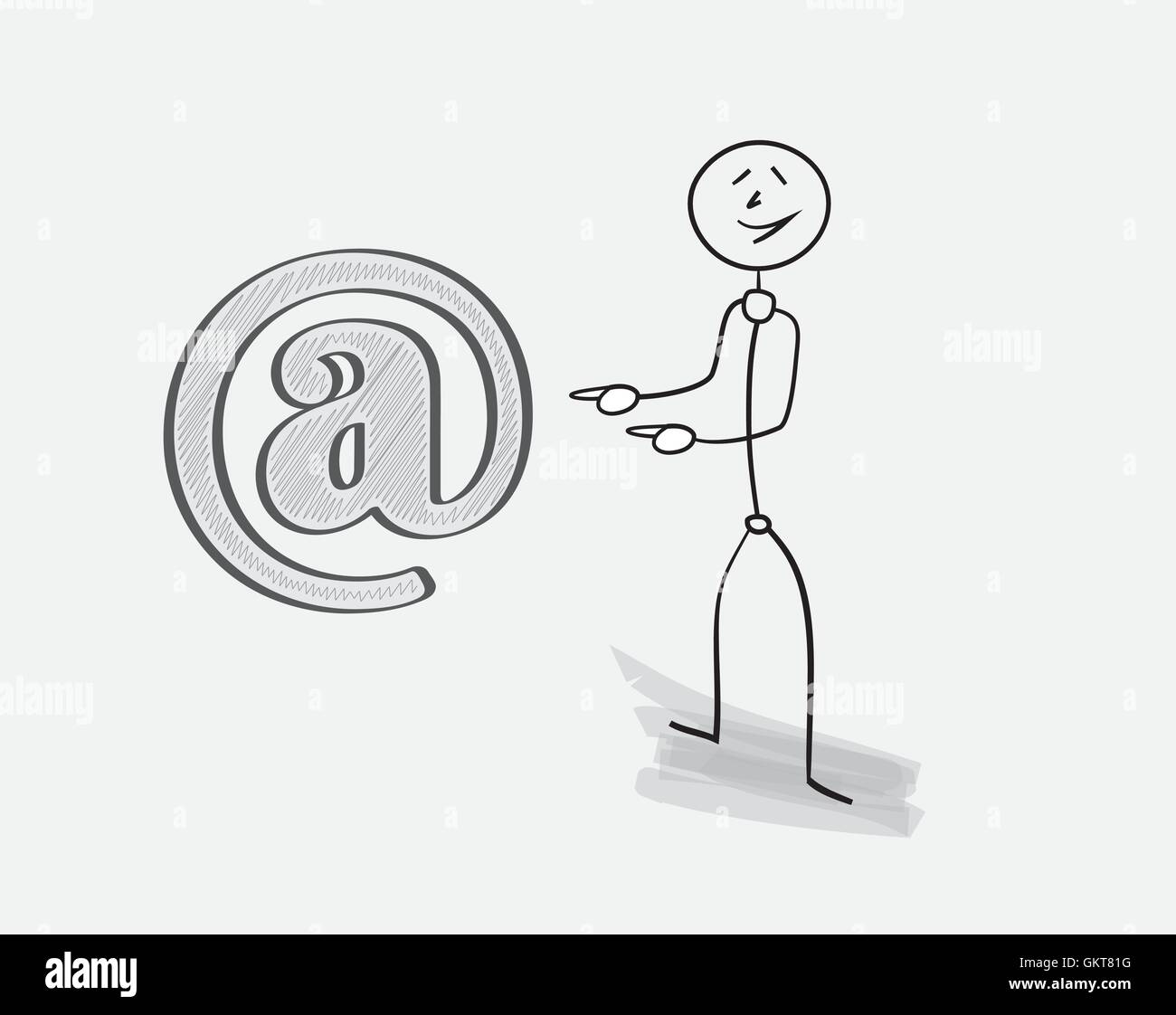 Email mail symbol man Stock Vector Images - Alamy