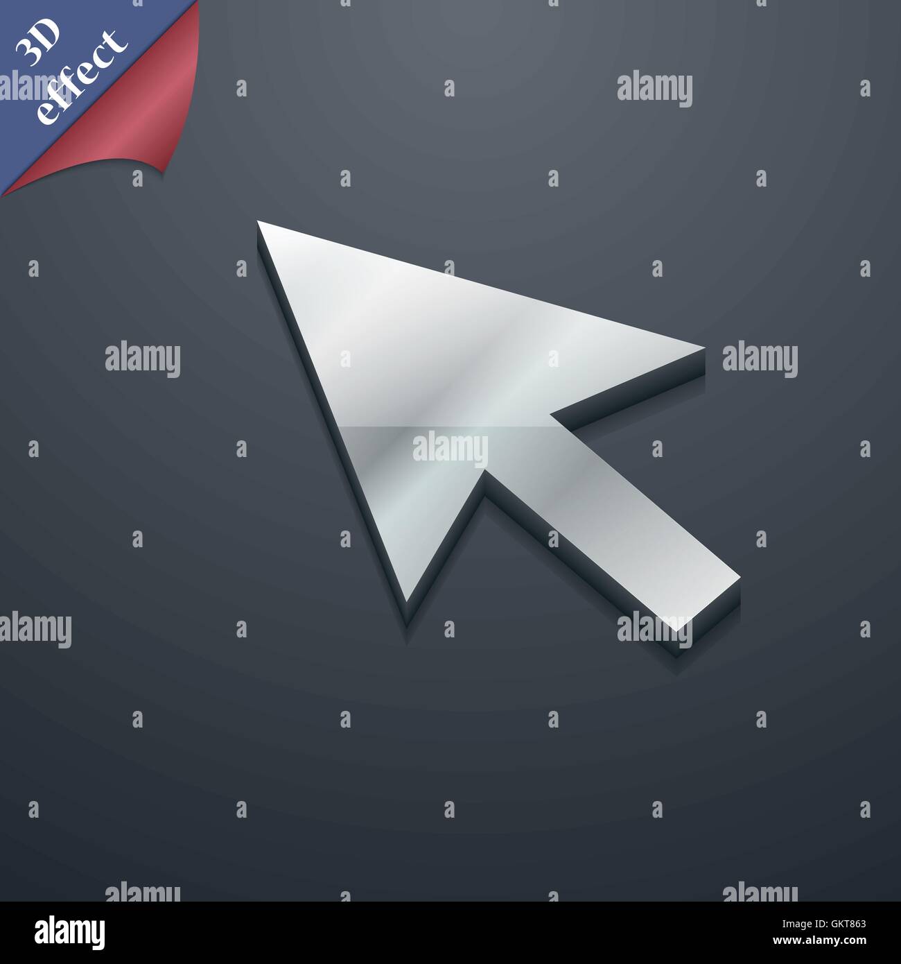 arrow cursor, computer mouse icon symbol. 3D style. Trendy, modern ...