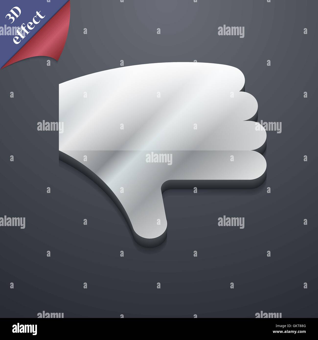 Dislike, Thumb down, Hand finger down icon symbol. 3D style. Trendy ...