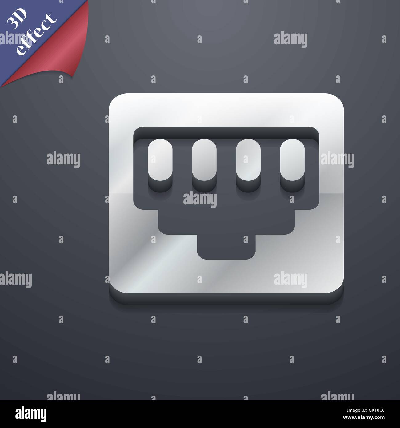 cable rj45, Patch Cord icon symbol. 3D style. Trendy, modern design ...