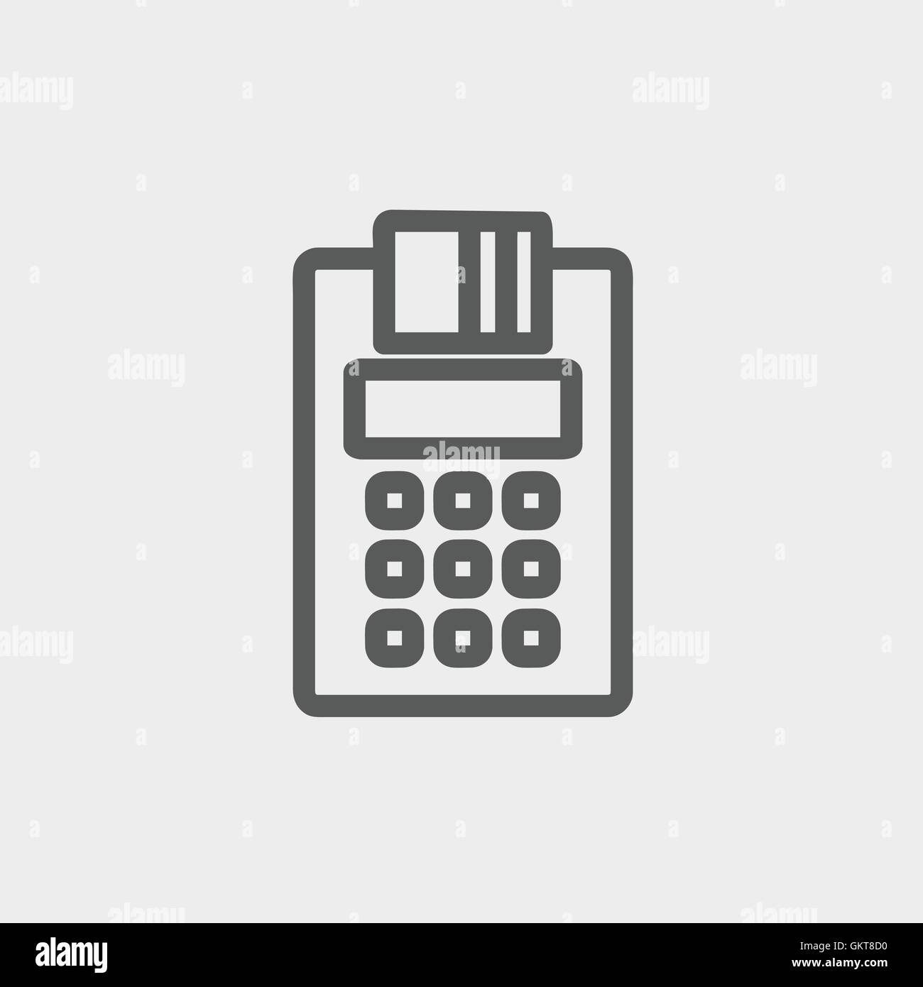 Electronic calculator with paper roll thin line icon Stock Vector Image ...