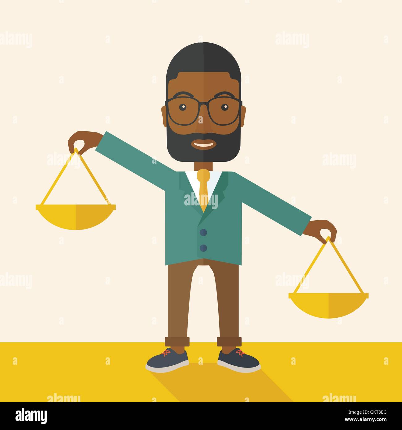 Black man holding a weighing scale Stock Vector Image & Art - Alamy