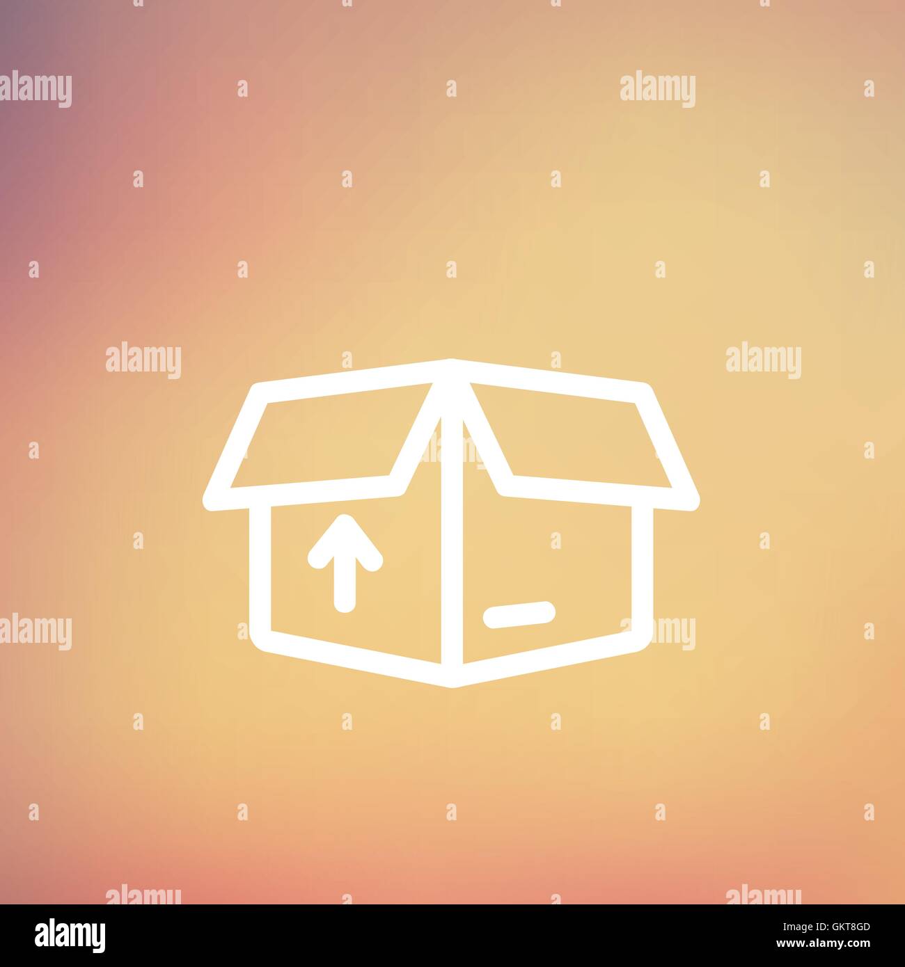 Box with arrow up inward, incoming, loading thin line icon Stock Vector ...