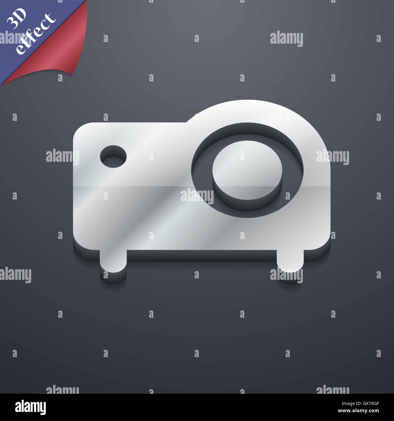 projector icon symbol. 3D style. Trendy, modern design with space for ...