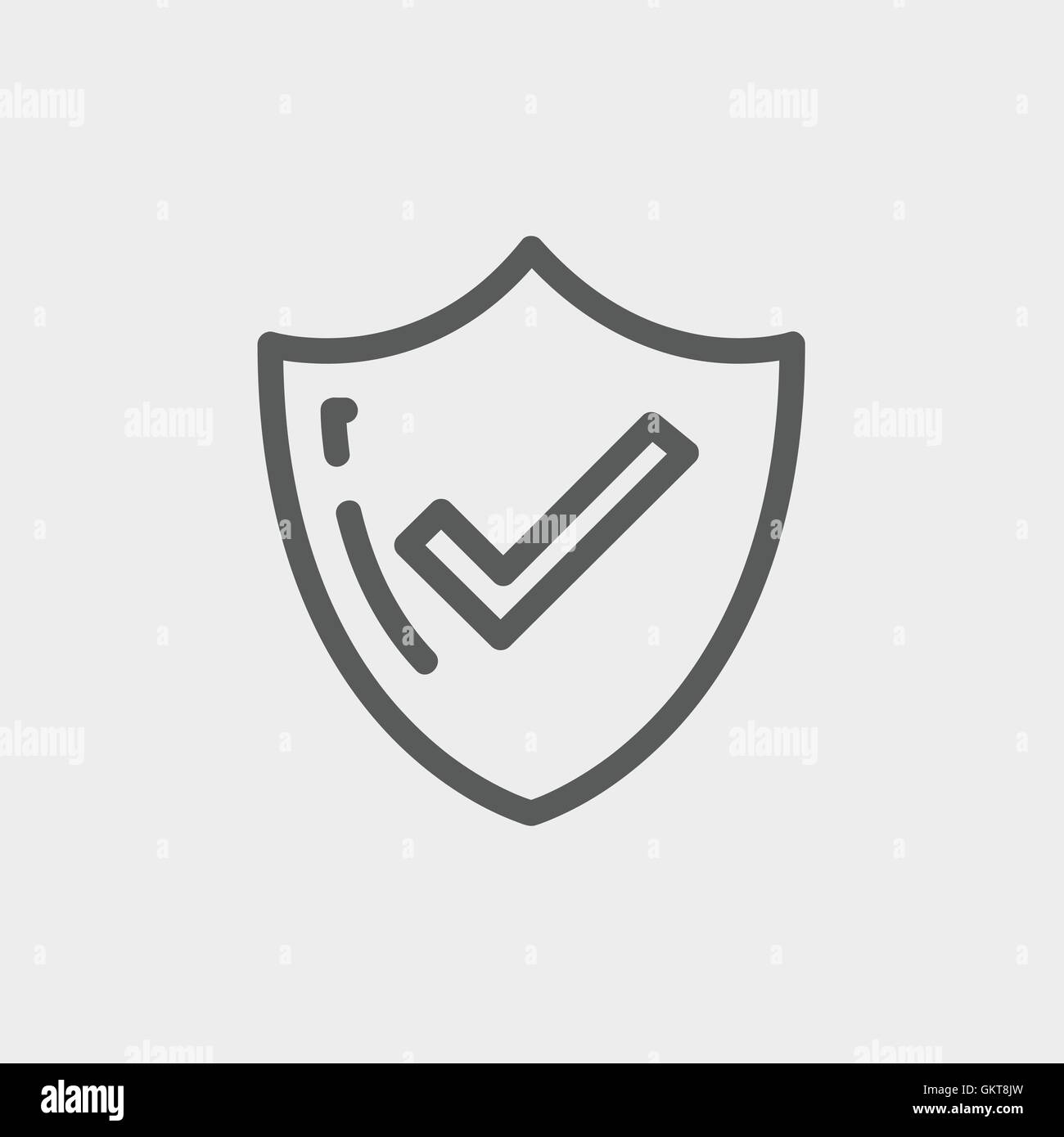 Badge line icon flat Black and White Stock Photos & Images - Alamy
