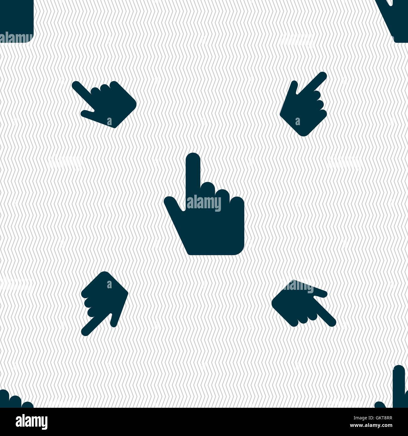 cursor icon sign. Seamless pattern with geometric texture. Vector Stock ...