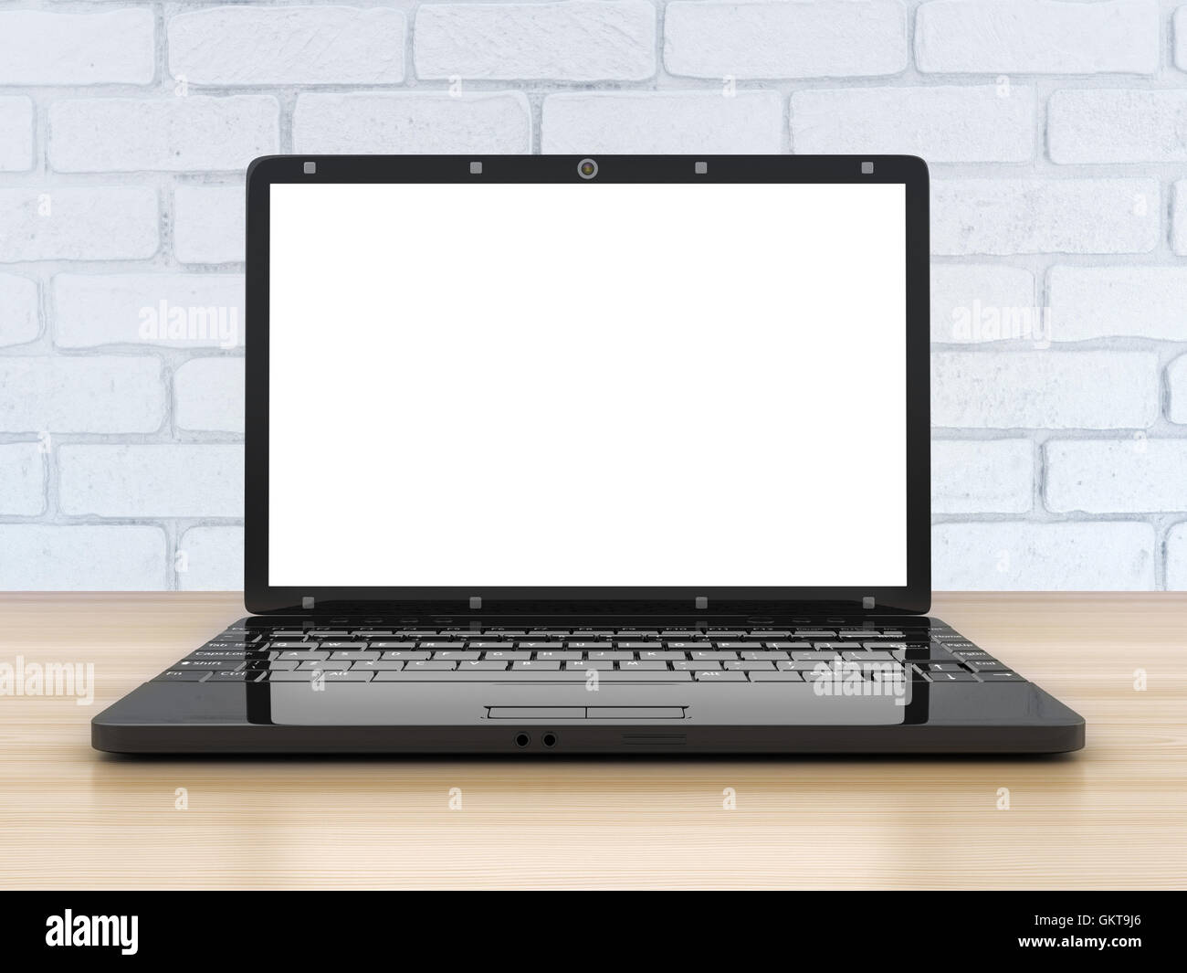 Laptop view front, empty screen (done in 3d rendering Stock Photo - Alamy