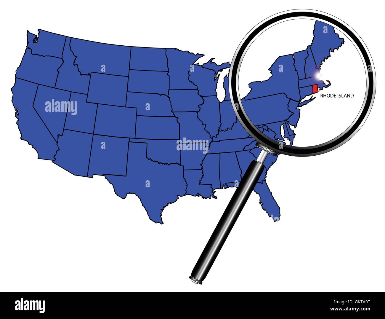 Rhode island state map outline Cut Out Stock Images & Pictures - Alamy