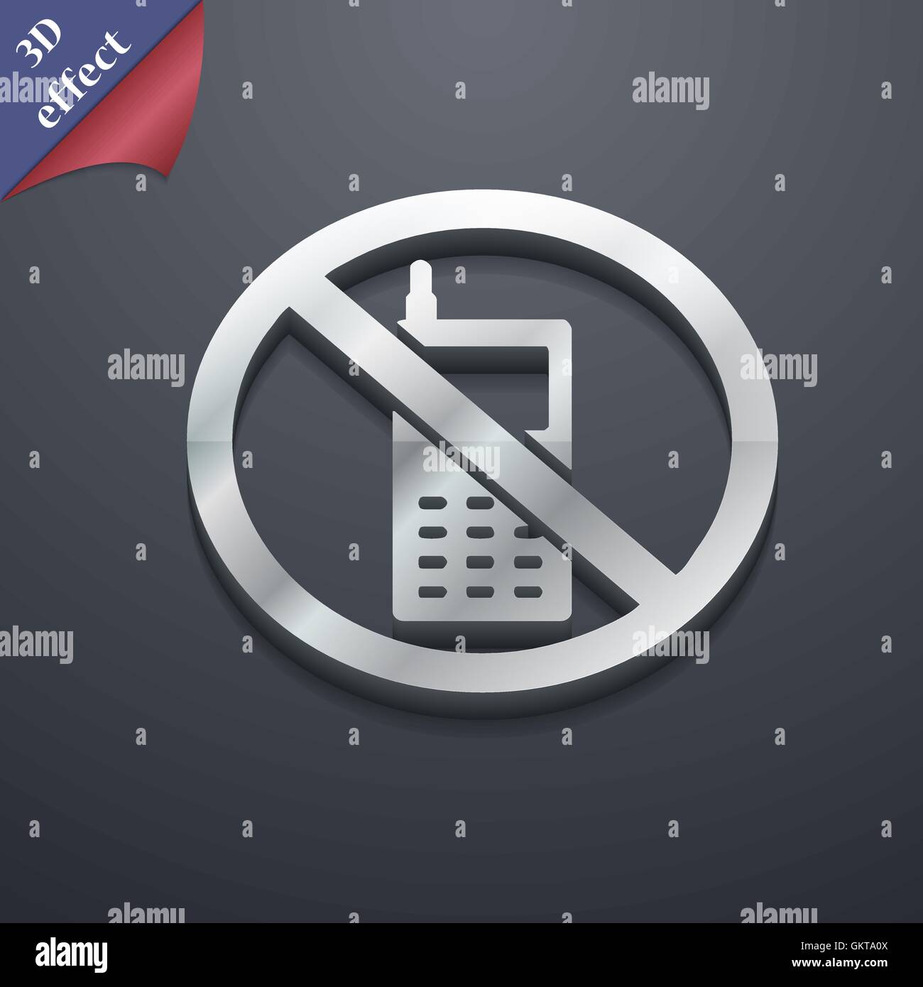 mobile phone is prohibited icon symbol. 3D style. Trendy, modern design ...