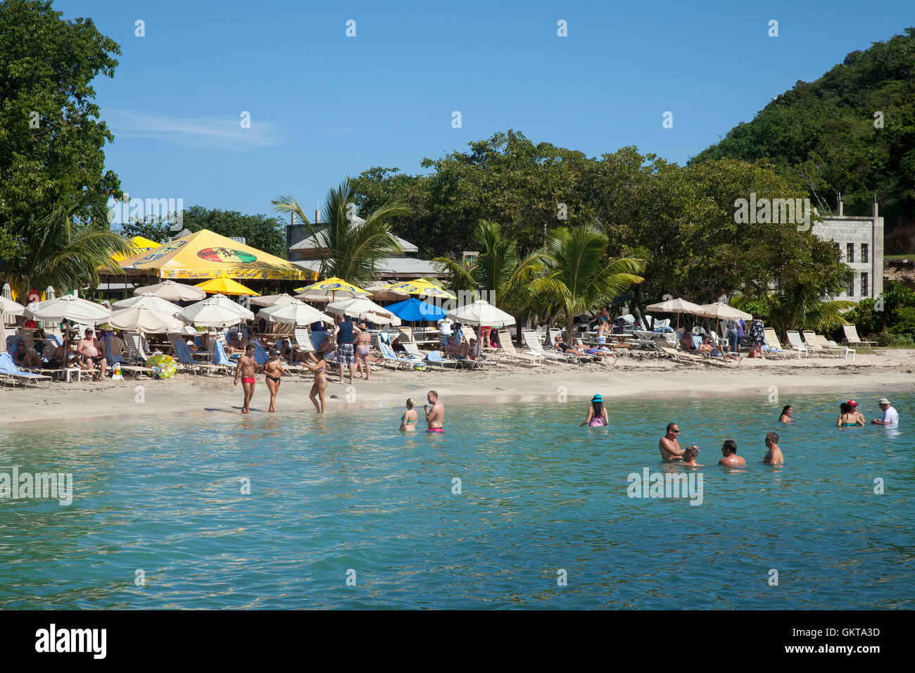 Reggae beach at Cockleshell Bay in St.Kitts Stock Photo - Alamy