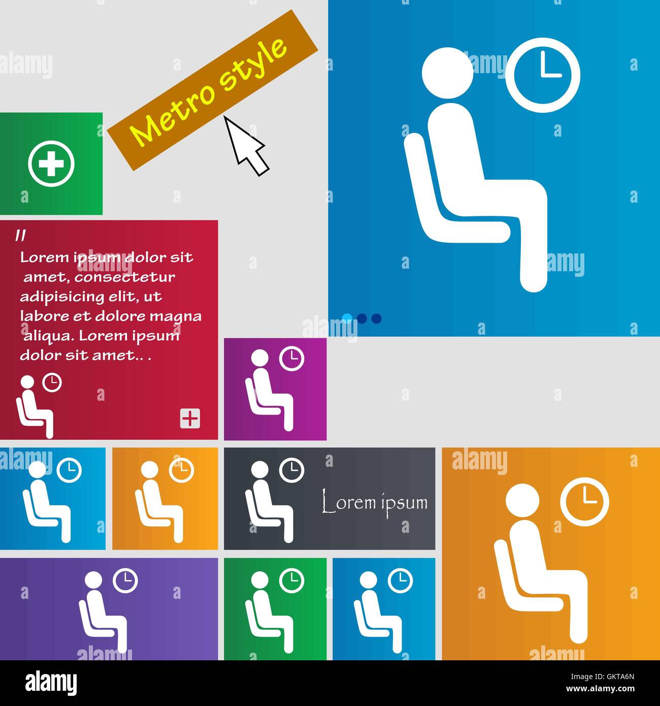 waiting icon sign. buttons. Modern interface website buttons with ...