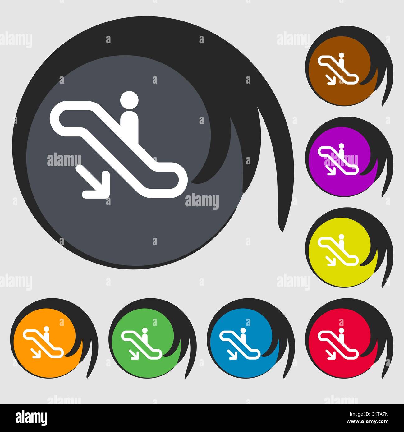 Elevator escalator staircase icon symbol hi-res stock photography and ...