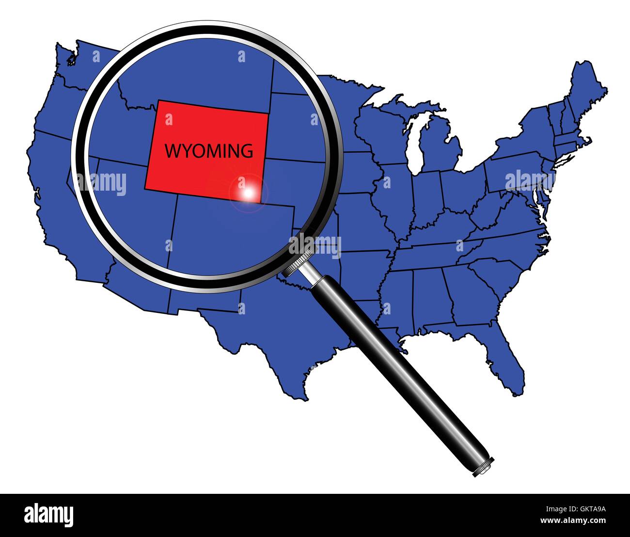 Outline map state wyoming Cut Out Stock Images & Pictures - Alamy