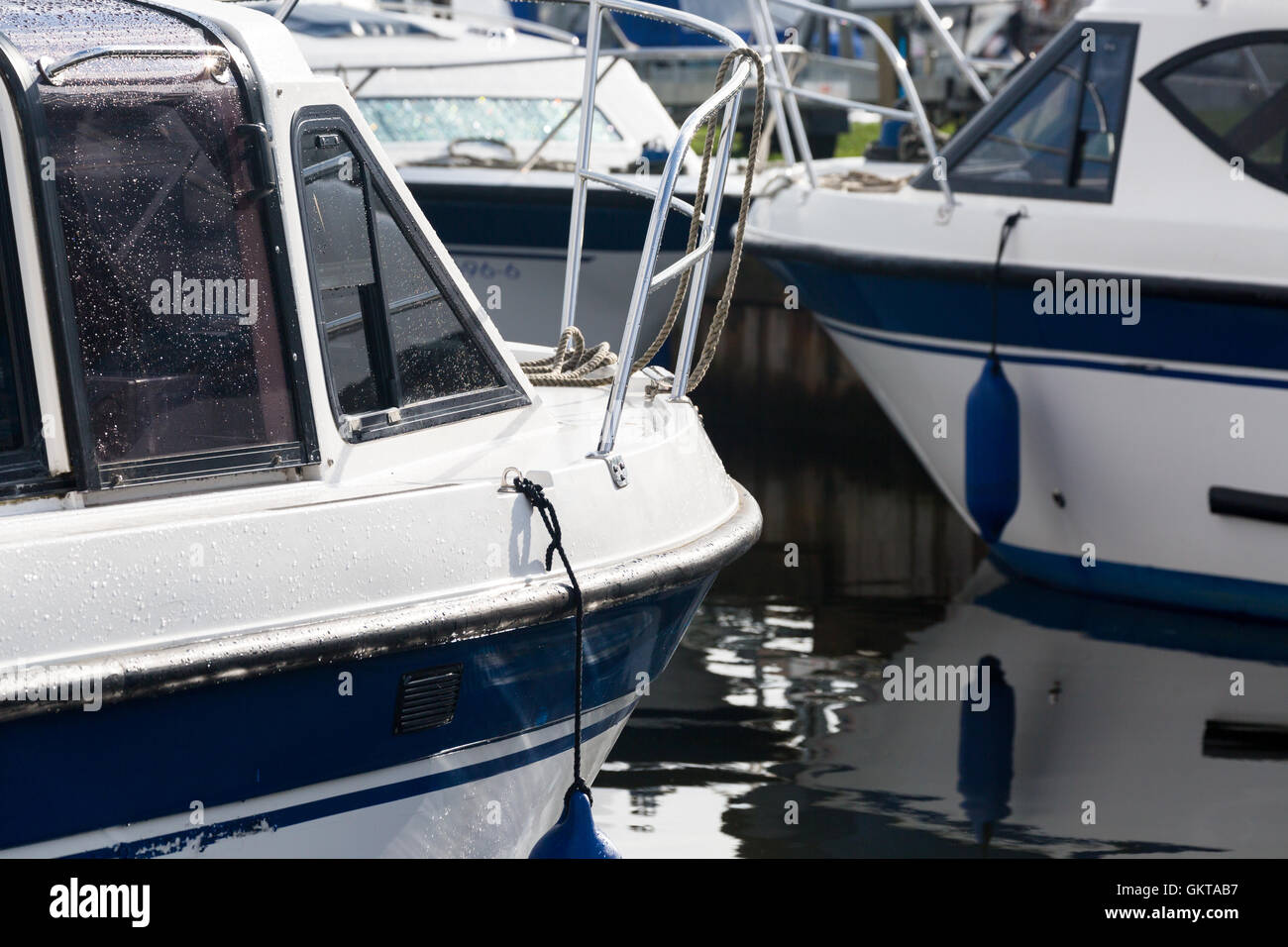 Berthed river cruisers. Horning. Norfolk Broads England UK Stock Photo ...