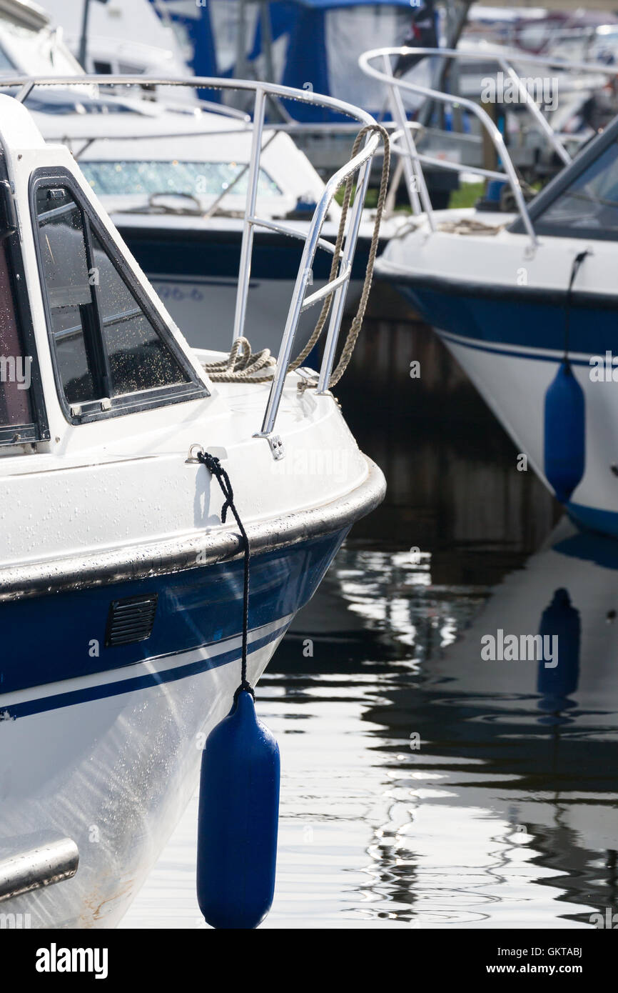 Berthed river cruisers. Horning. Norfolk Broads England UK Stock Photo ...
