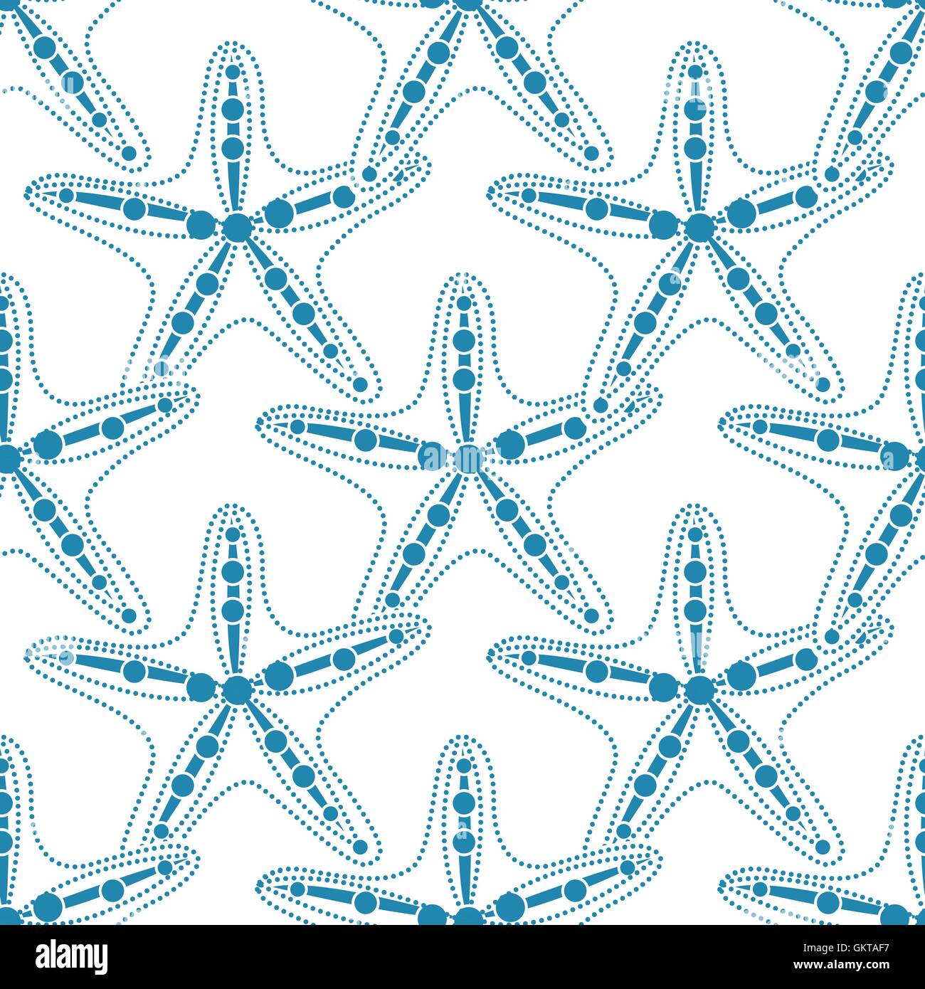 Vector starfish seamless pattern on white background Stock Vector Image ...