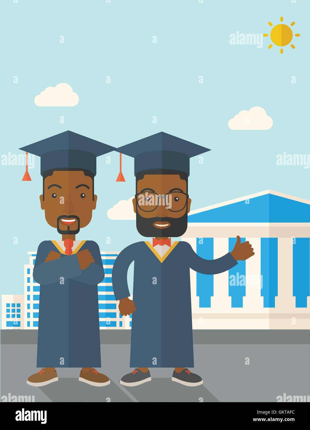 Two black men wearing graduation cap Stock Vector Image & Art - Alamy