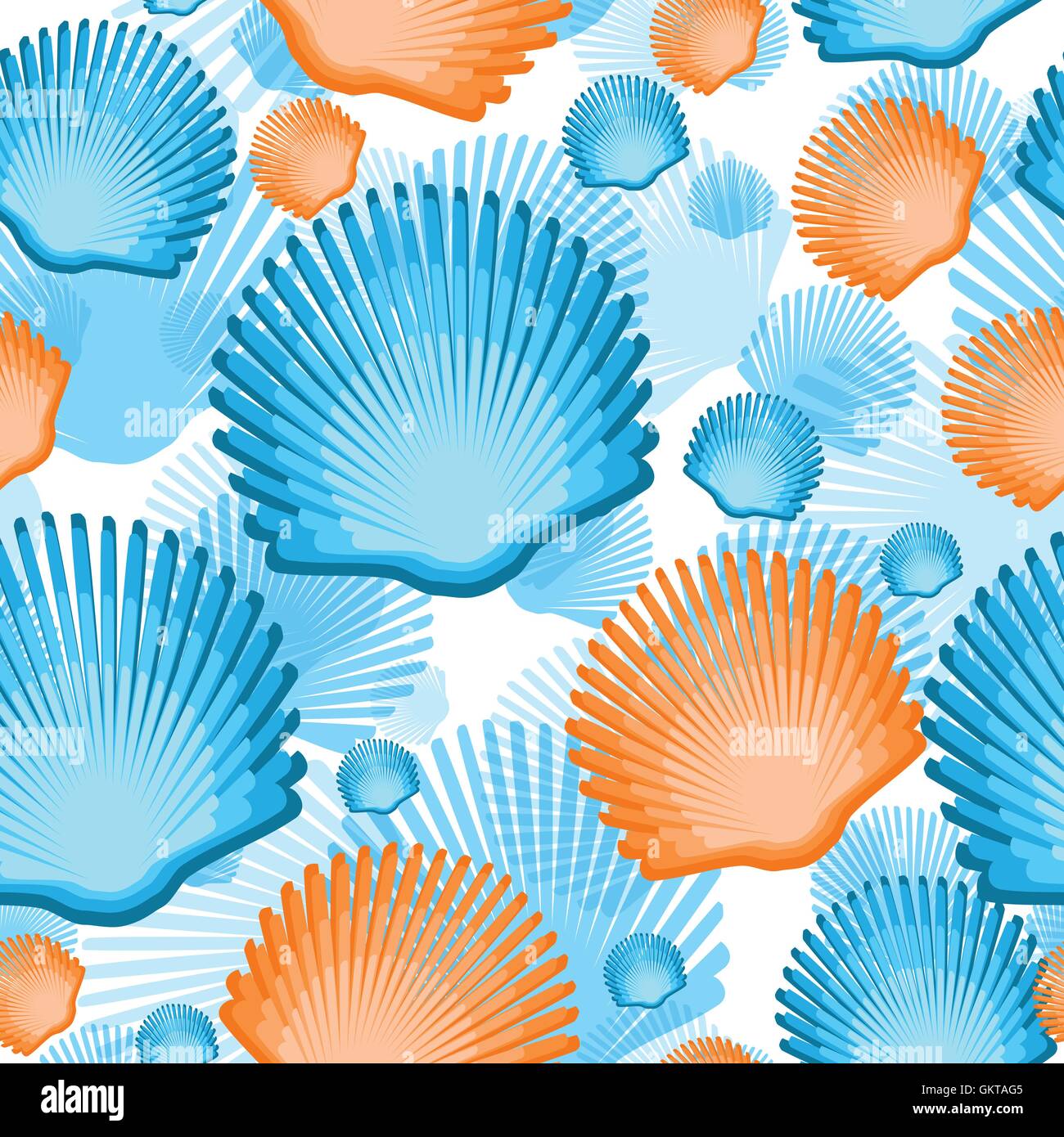 Sea scallop seashell semless pattern. Vector Stock Vector Image & Art ...