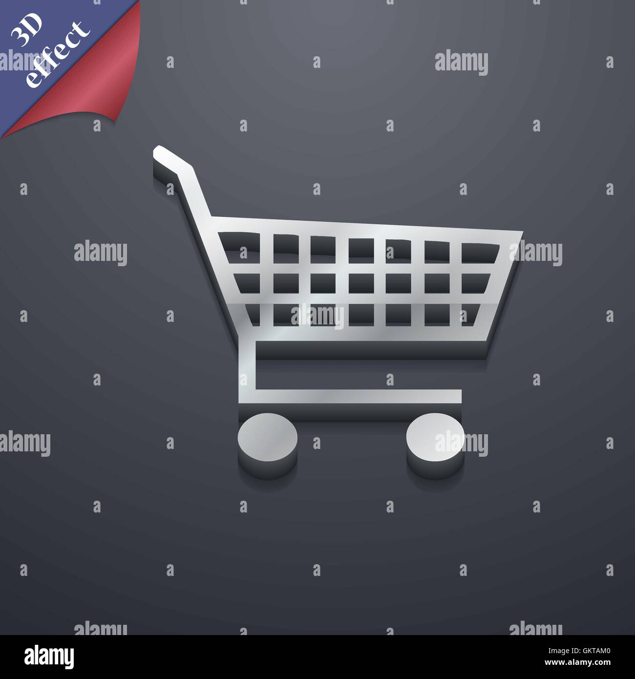 shopping cart icon symbol. 3D style. Trendy, modern design with space ...