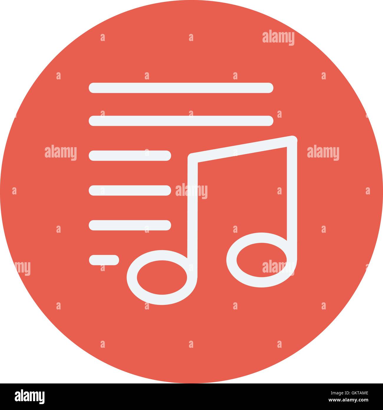 Musical note with bar lines thin line icon Stock Vector Image & Art - Alamy