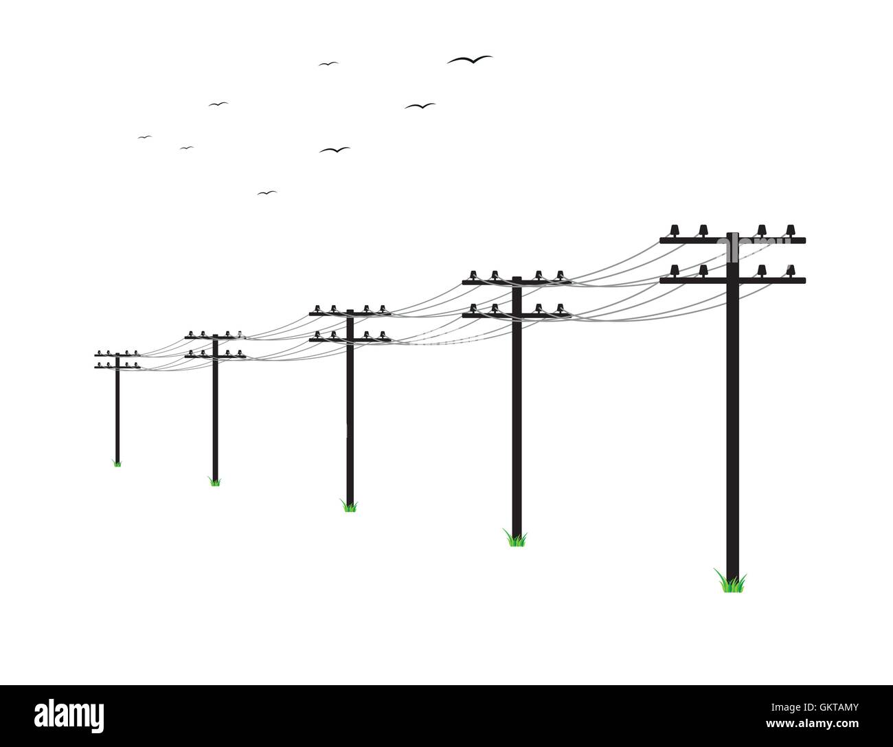 high voltage power lines Stock Vector Image & Art - Alamy