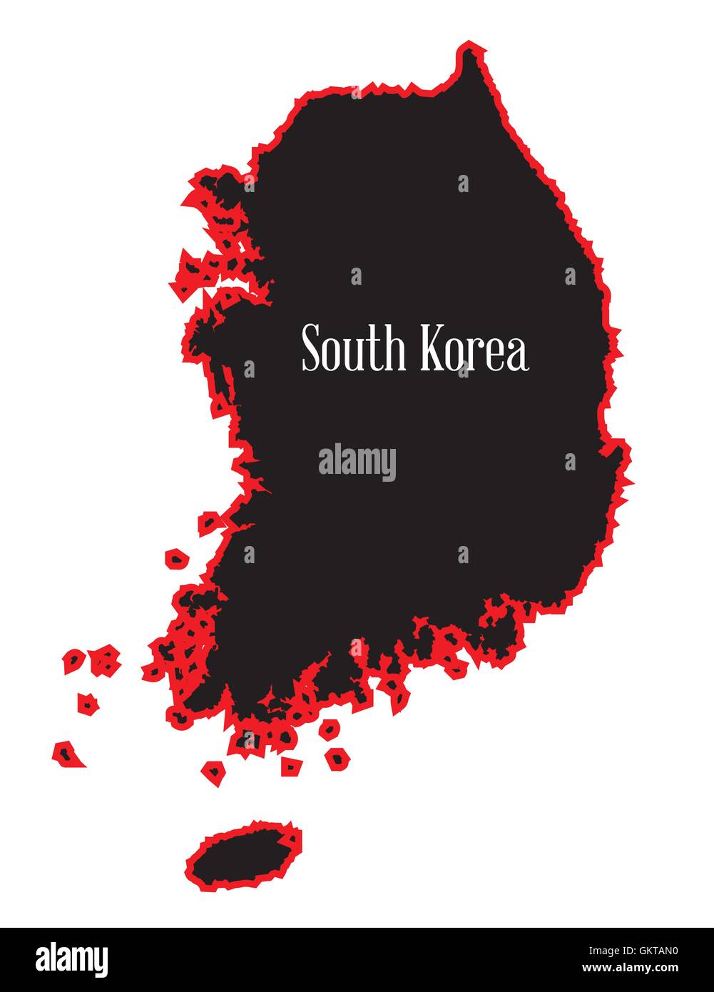 Outline south korea map Cut Out Stock Images & Pictures - Alamy