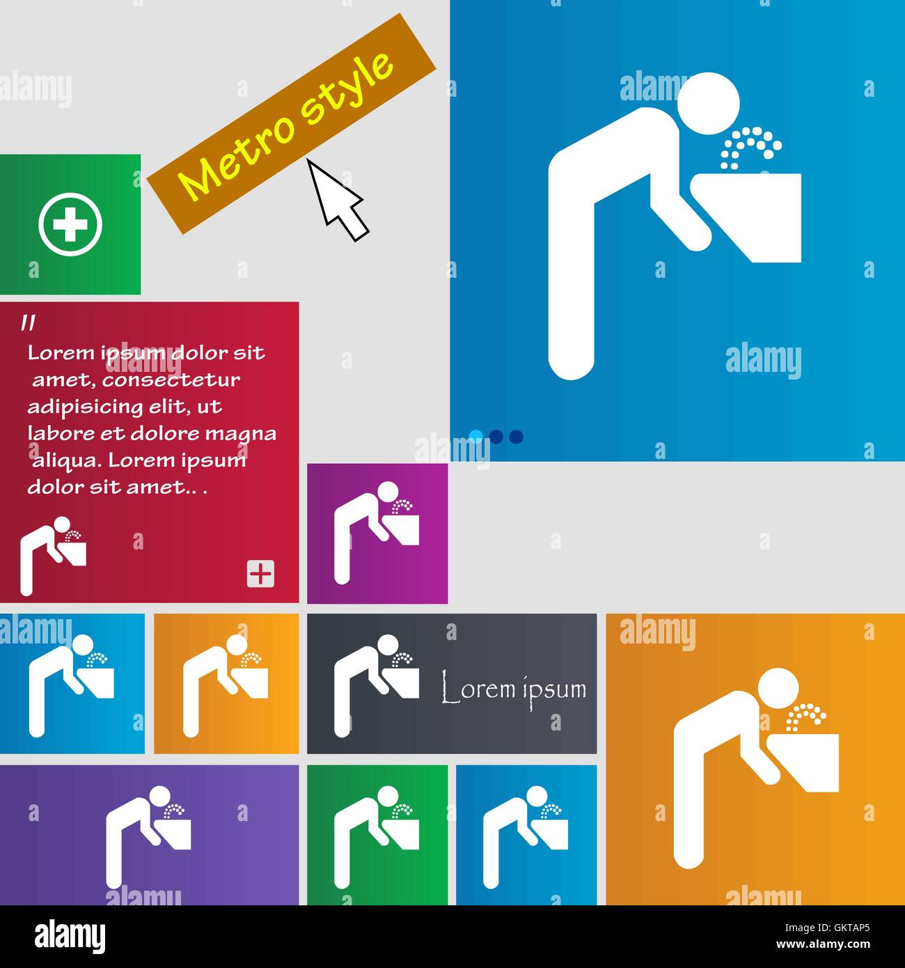 drinking fountain icon sign. buttons. Modern interface website buttons ...