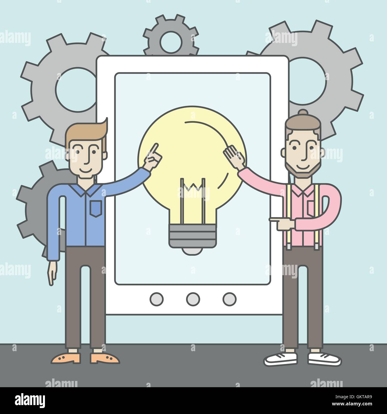 Mobile app presentation man Stock Vector Images - Alamy